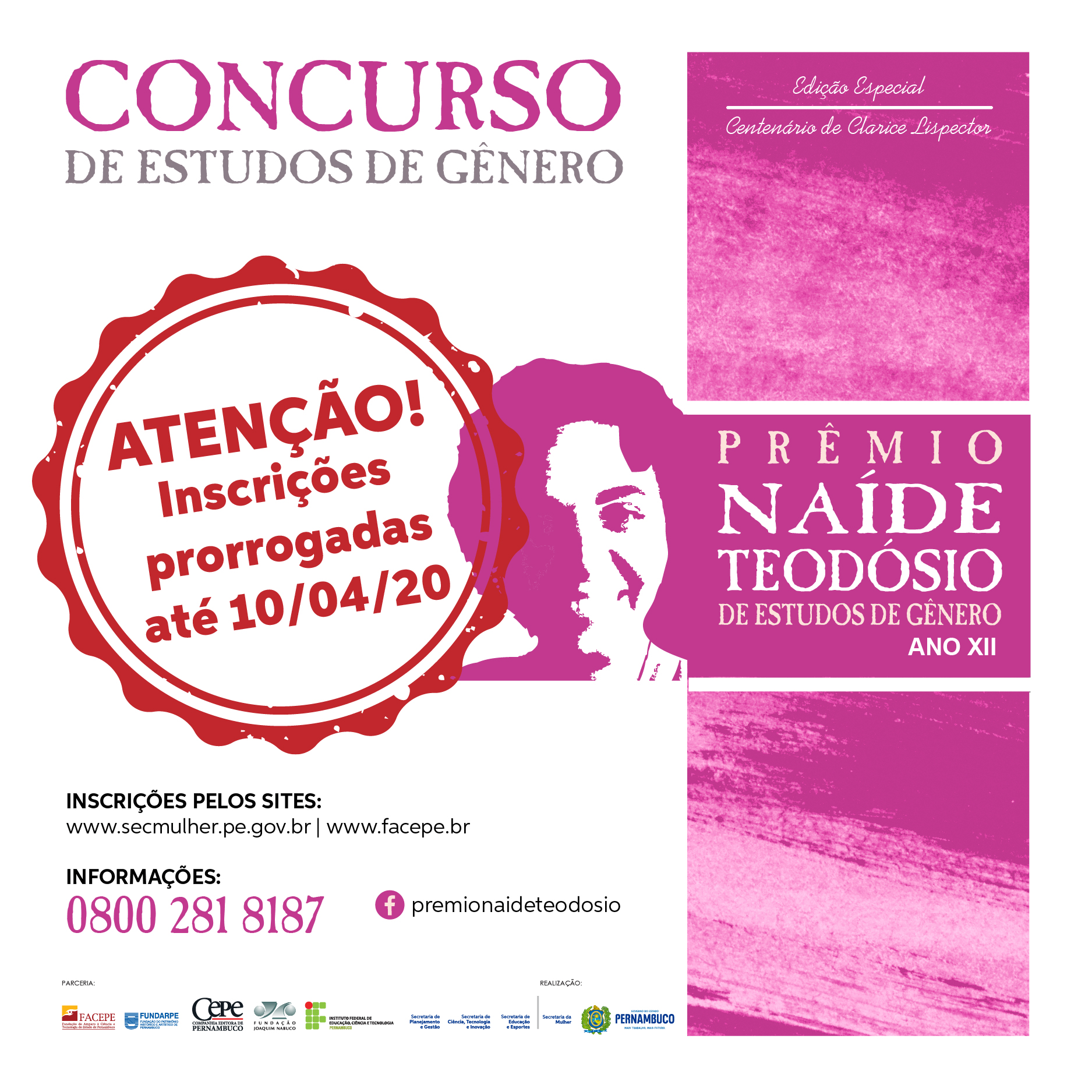 Inscrições para o Prêmio Naíde Teodósio Ano XII foram prorrogadas até o ...